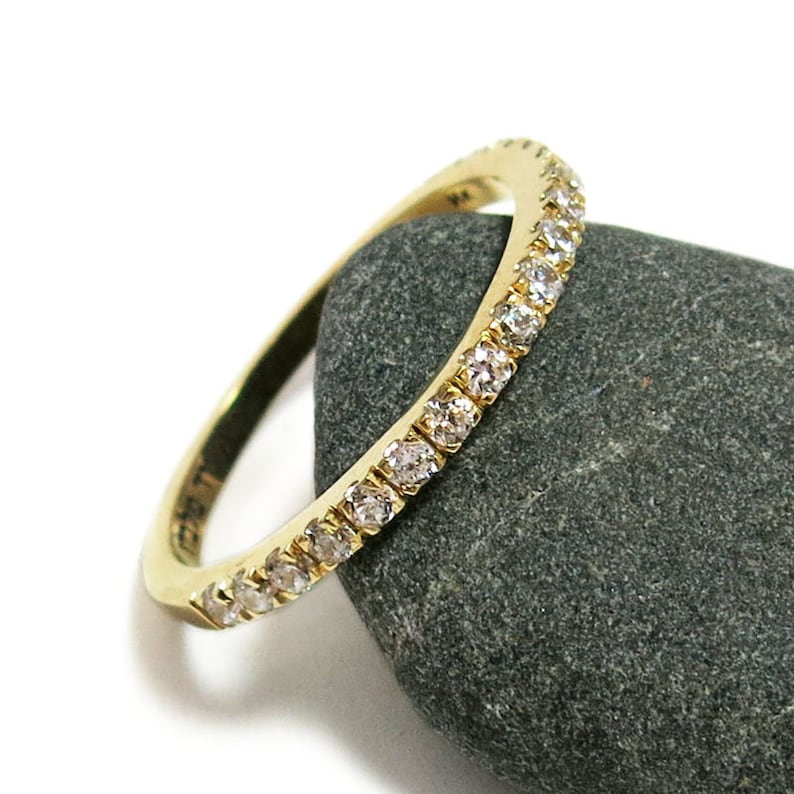 Stackable Wedding Ring Diamond Anniversary Ring Gold | Etsy