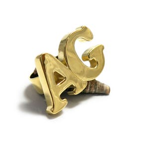 Personalized Initial Ring, Gold Letter Ring, Name Ring, Statement Ring ...