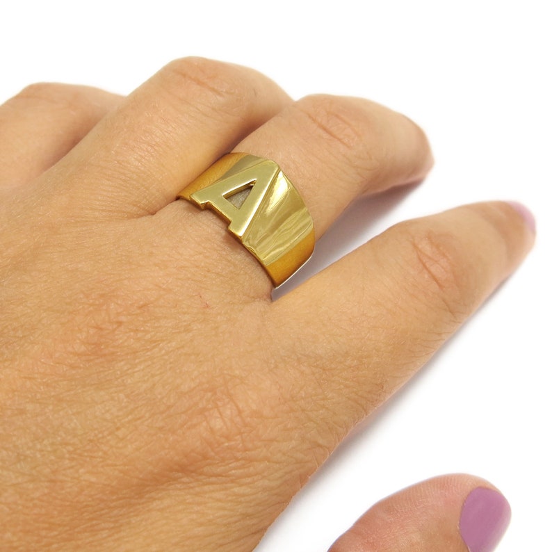 Initial Ring A Ring Letter Gift Jewelry Name Ring Monogram - Etsy