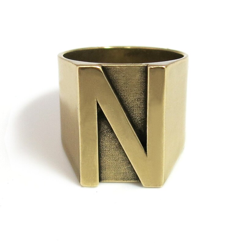 Letter Ring Initial Ring Chunky Ring Alphabet Ring - Etsy Israel