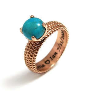 Turquoise Ring Set, Boho Wedding Rings, Turquoise Wedding Ring Set ...