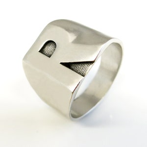 Initial Ring, Letter Ring, Chunky Initial Ring, Letter R Ring, Man ...