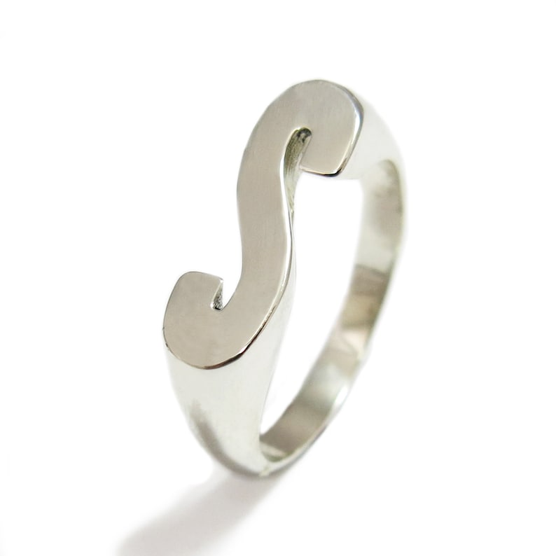Silver Initial Ring Letter Ring Initial Ring Custom Initial | Etsy