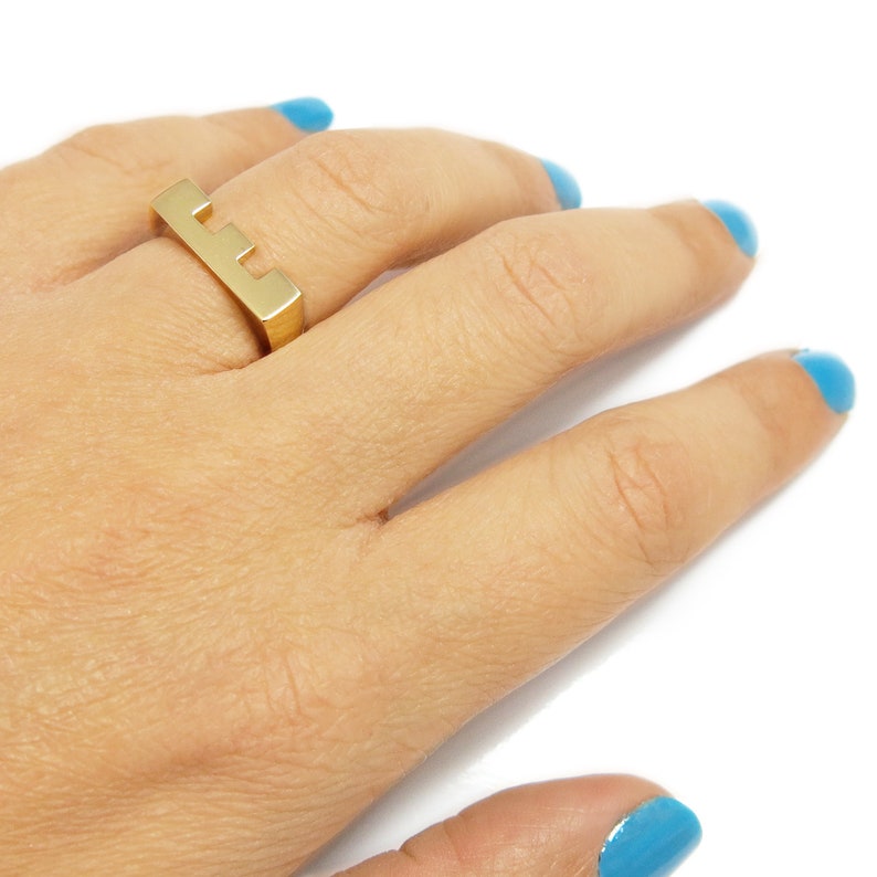 Initial Ring Initial Ring for Women Personalize Initial | Etsy