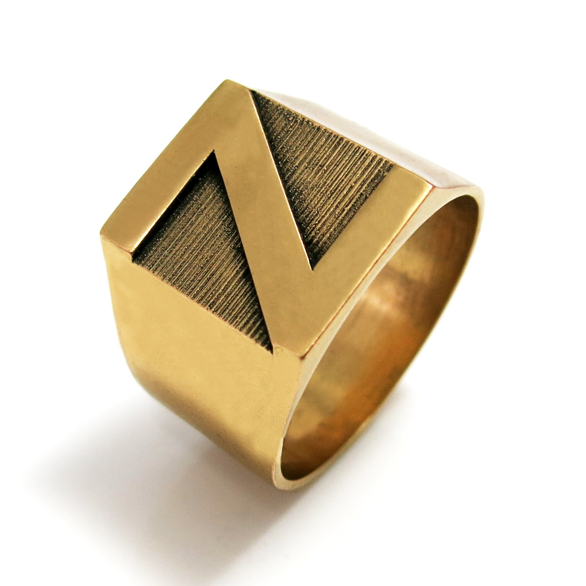 Initial Ring Chunky Ring Letter Ring Alphabet ring | Etsy