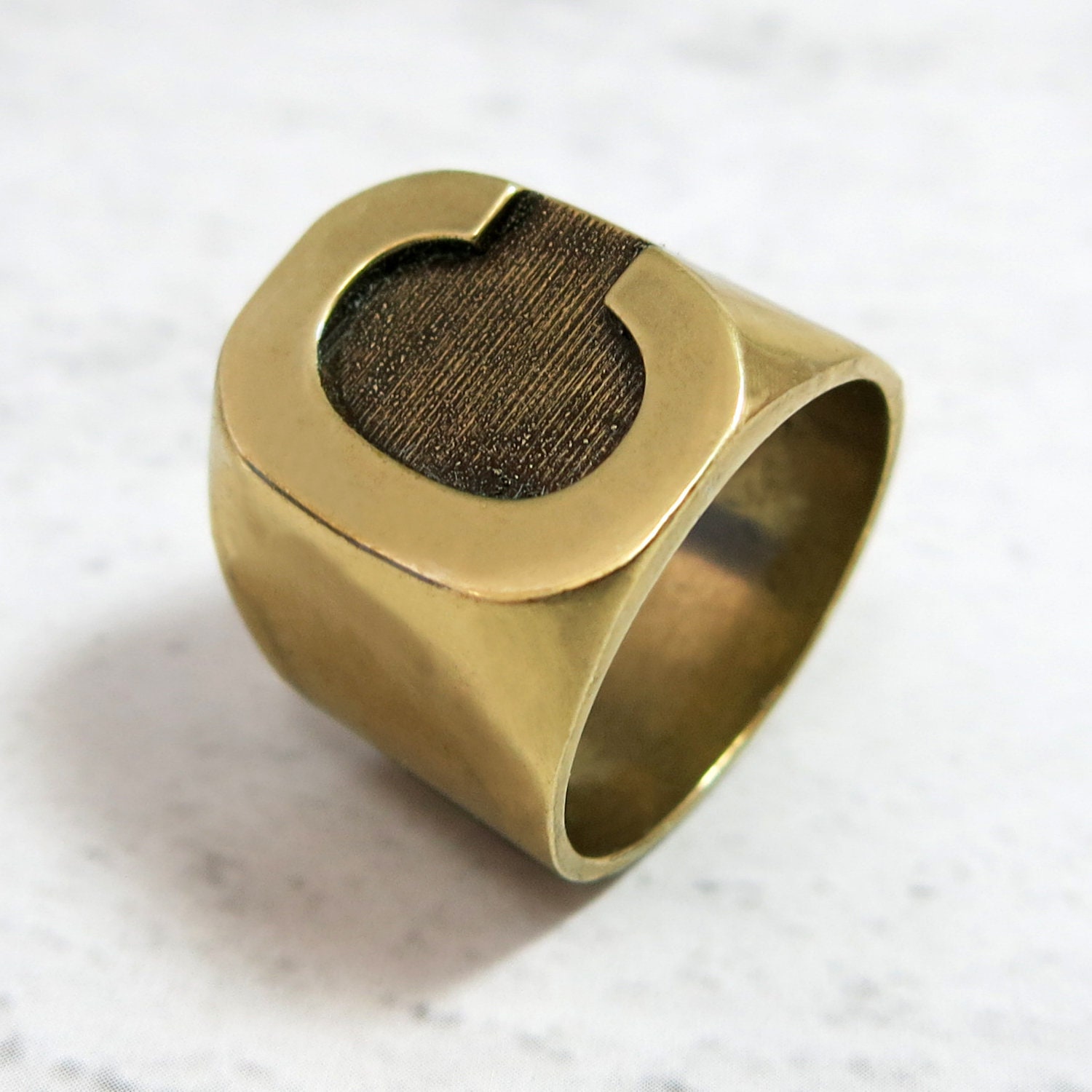 Initial Ring Letter Ring Chunky Initial Ring C Ring Man - Etsy Israel