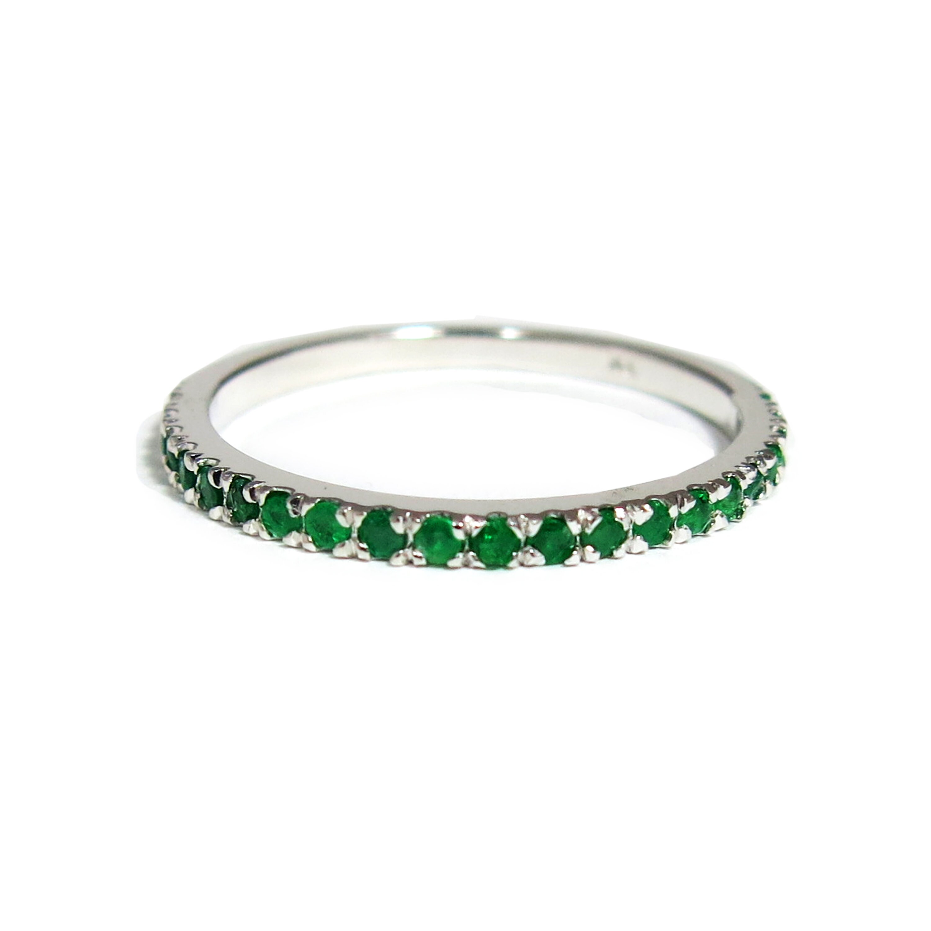 Stackable Gemstone Ring Anniversary Band Emerald Jewelry | Etsy