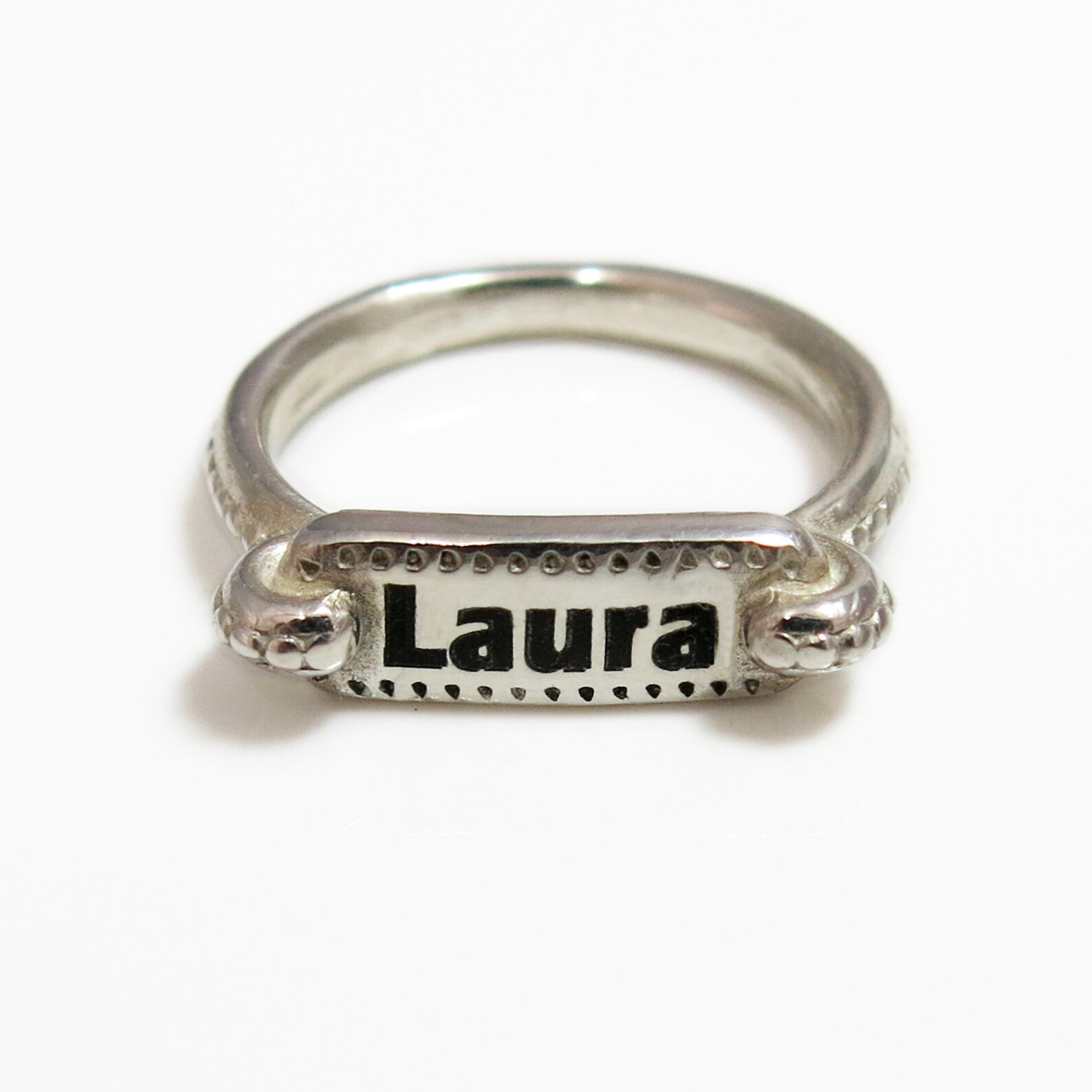 Nameplate Ring Personalized 14K Gold Ring Engraved Ring - Etsy