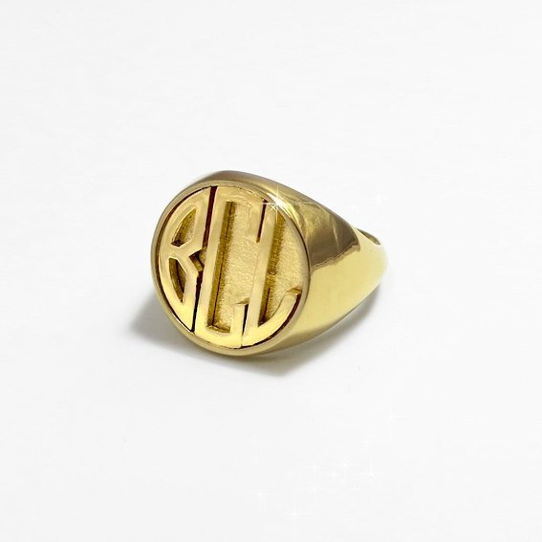 Monogram Ring, Personalize Letter, Letter Gift Jewelry, Groomsmen Gift ...