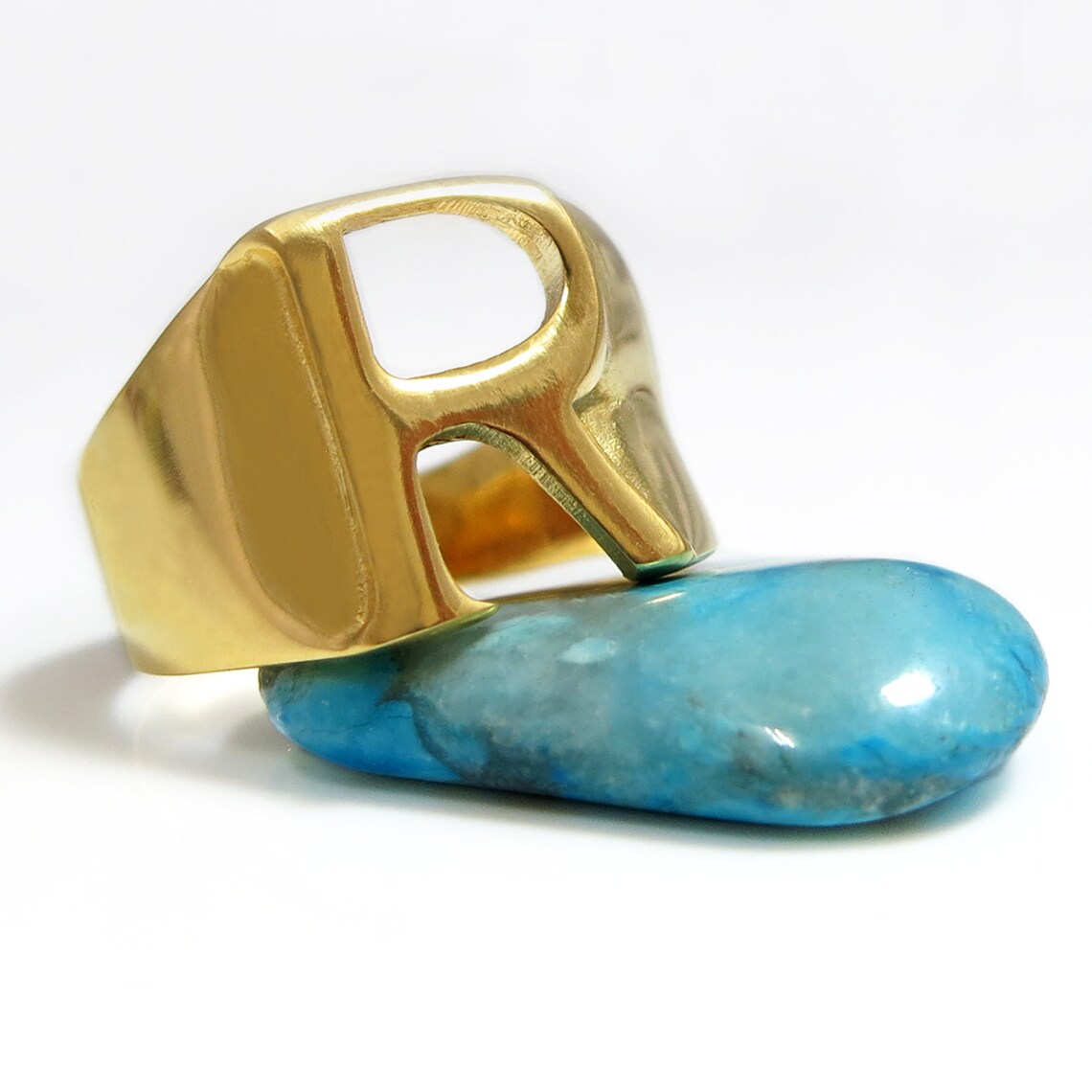 Gold Initial Ring Custom Initial Ring Initial Jewelry Ring - Etsy