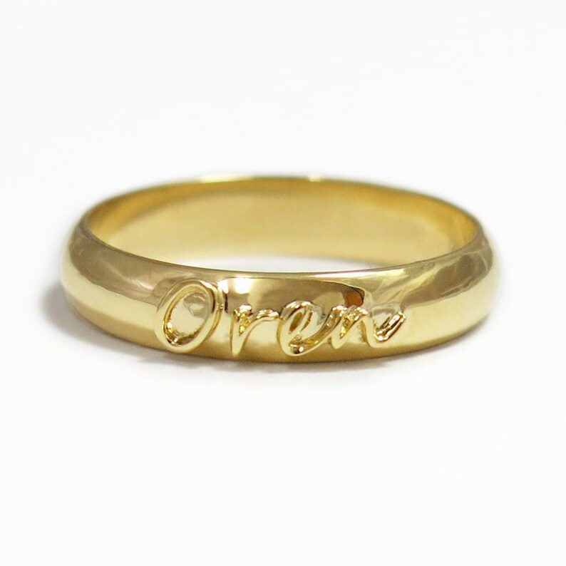 Personalized Wedding Ring Gold Wedding Band Woman Wedding | Etsy
