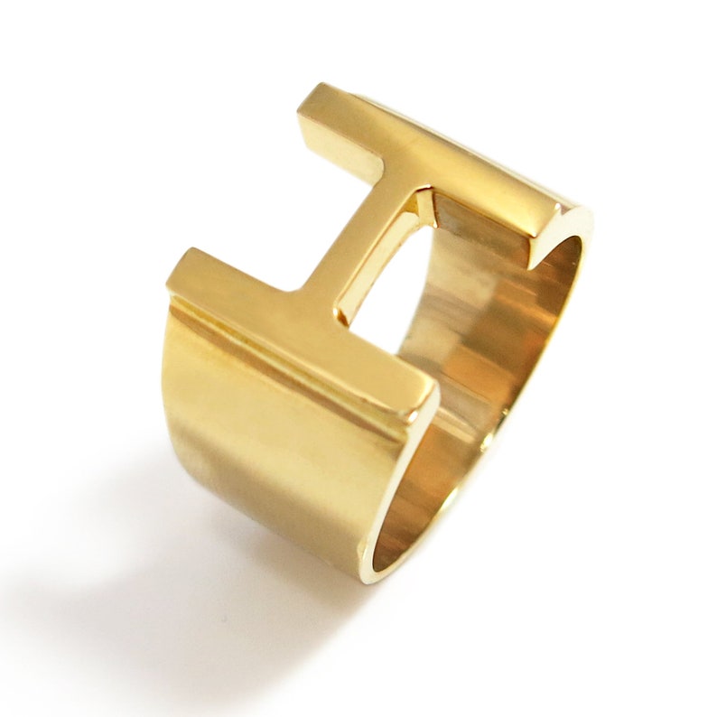 Custom Initial Ring H Ring Initial Ring Initial Jewelry | Etsy