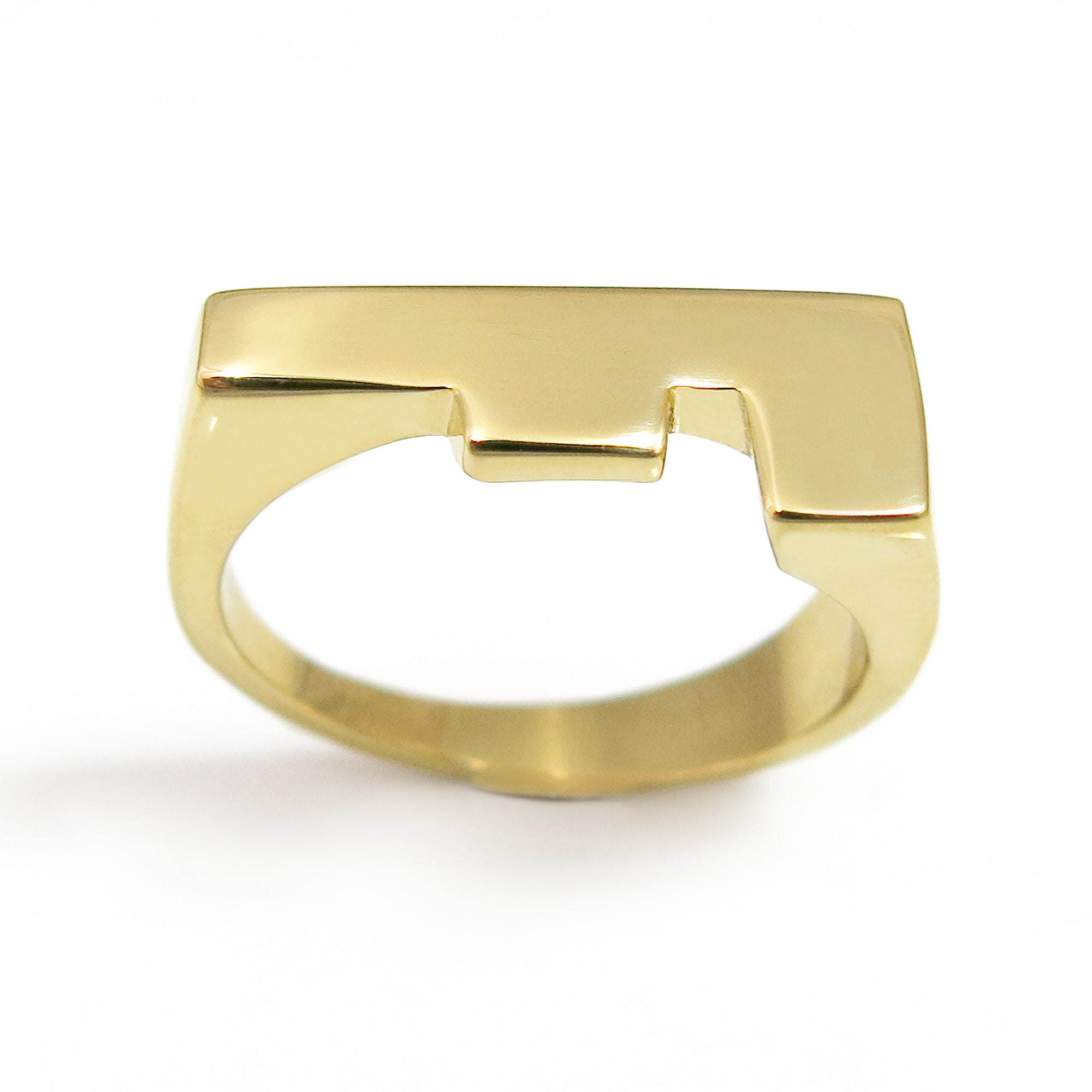 Initial Ring Gold Letter Ring F Ring Initial Jewelry - Etsy Israel