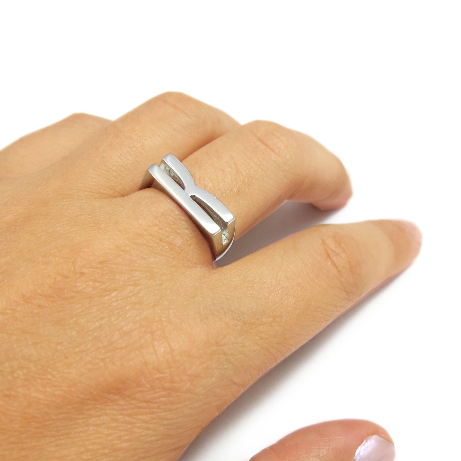 Personalized Silver Ring Custom Silver Ring Silver Initial | Etsy