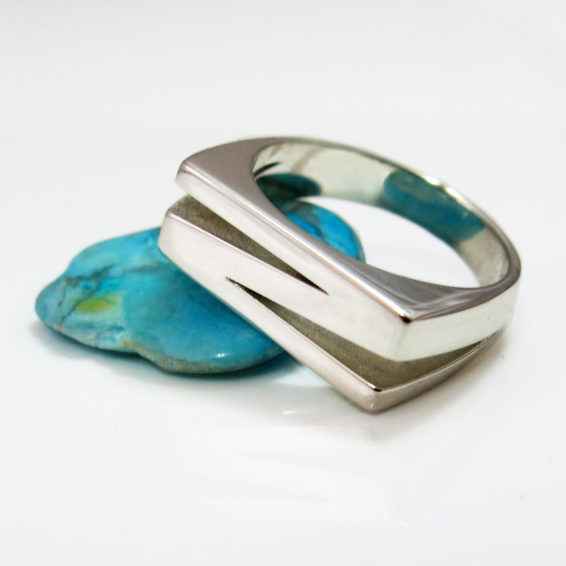 Initial Ring Letter Ring Chunky Ring Alphabet Ring Initial - Etsy