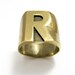 Initial Ring Letter Ring Chunky Initial Ring Letter R Ring - Etsy