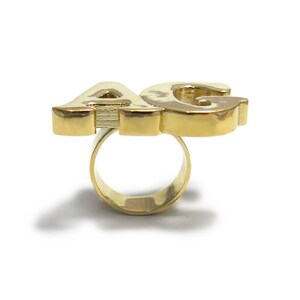 Personalized Initial Ring, Gold Letter Ring, Name Ring, Statement Ring ...