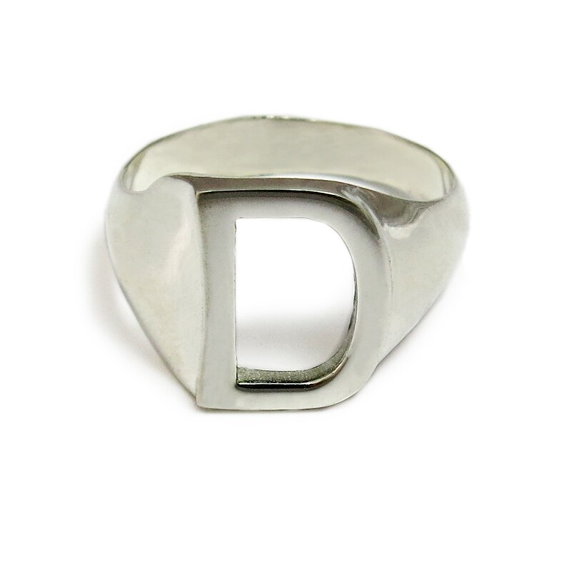 Personalize Initial Ring Silver Initial Ring Letter Ring | Etsy