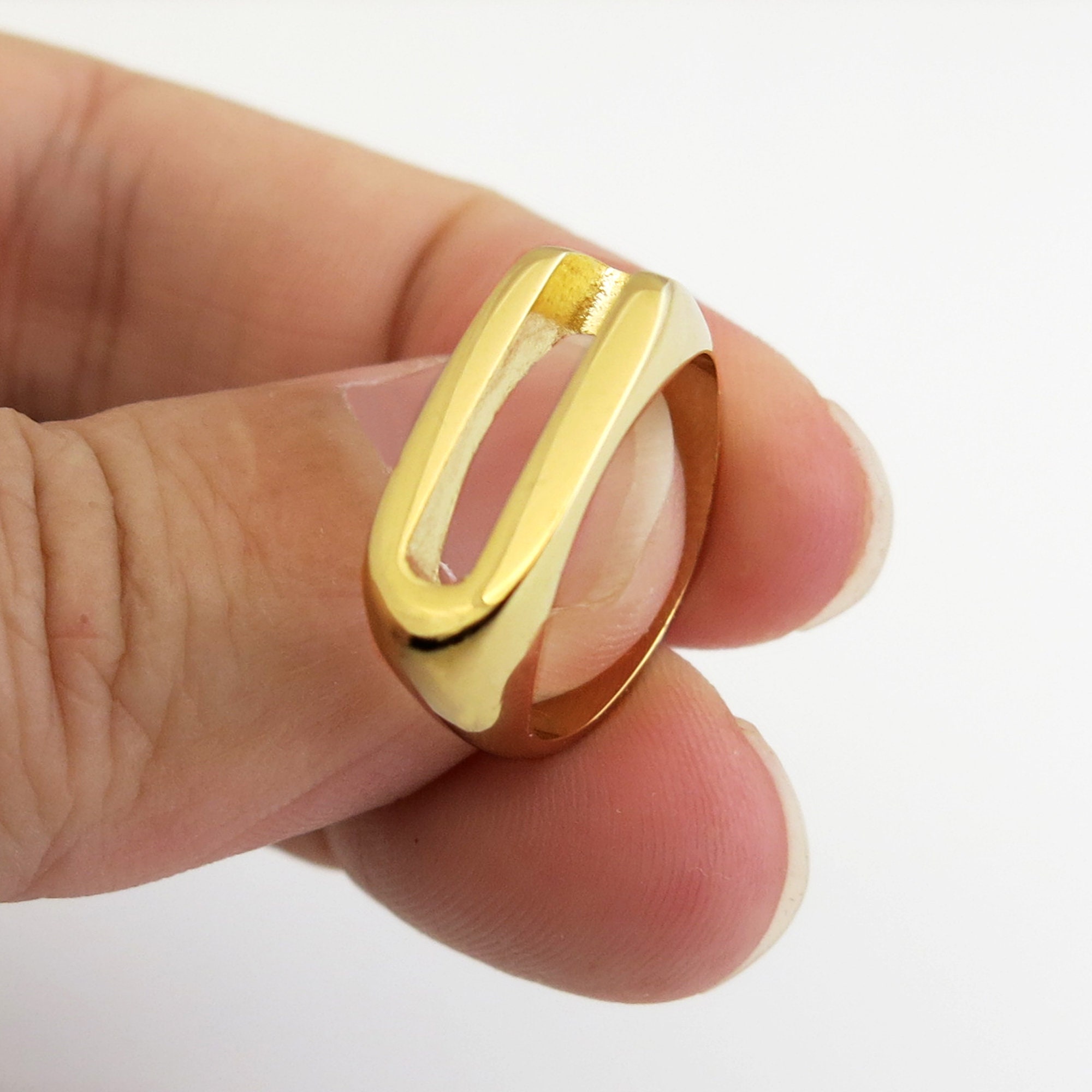 14K Gold Initial Ring Letter Ring Alphabet Ring Initial | Etsy