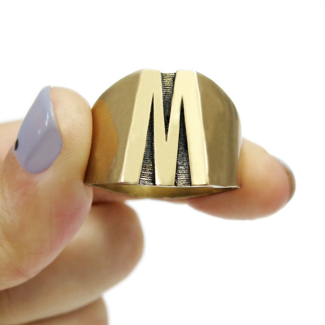 Initial Ring Chunky Ring Letter Ring Alphabet Ring | Etsy