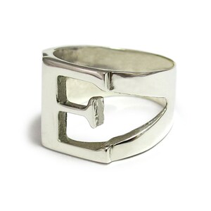 E Ring, Initial Ring, Custom Silver Ring, Initial Gift for Women ...