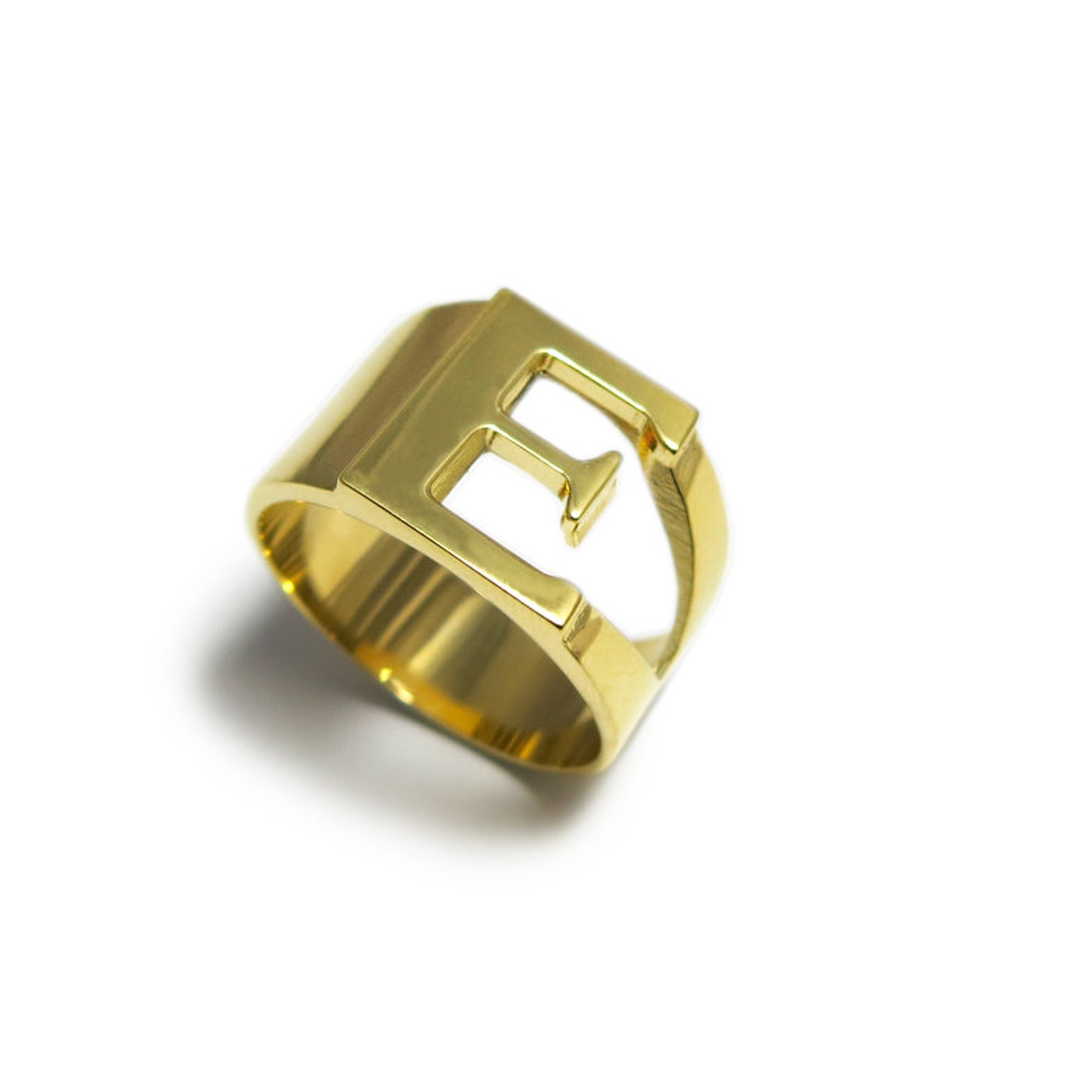 E Ring, Initial Ring, Custom Silver Ring, Initial Gift for Women ...
