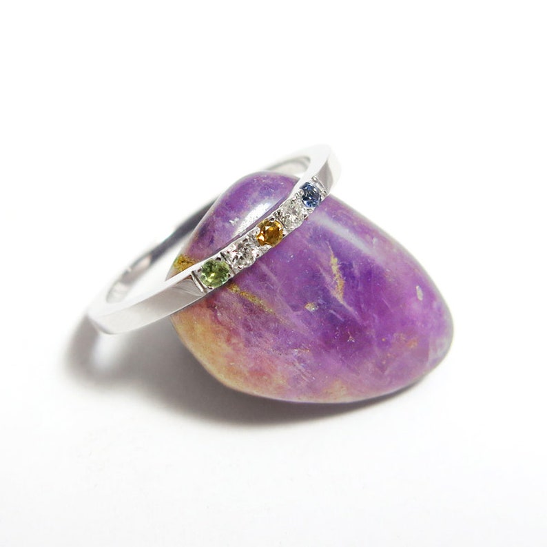 Birthstone Wedding Ring Gemstone Wedding Ring Wedding Ring | Etsy