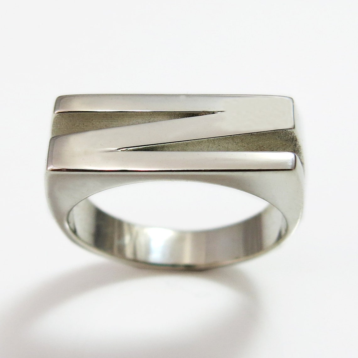 Initial Ring Letter Ring Chunky Ring Alphabet Ring Initial - Etsy