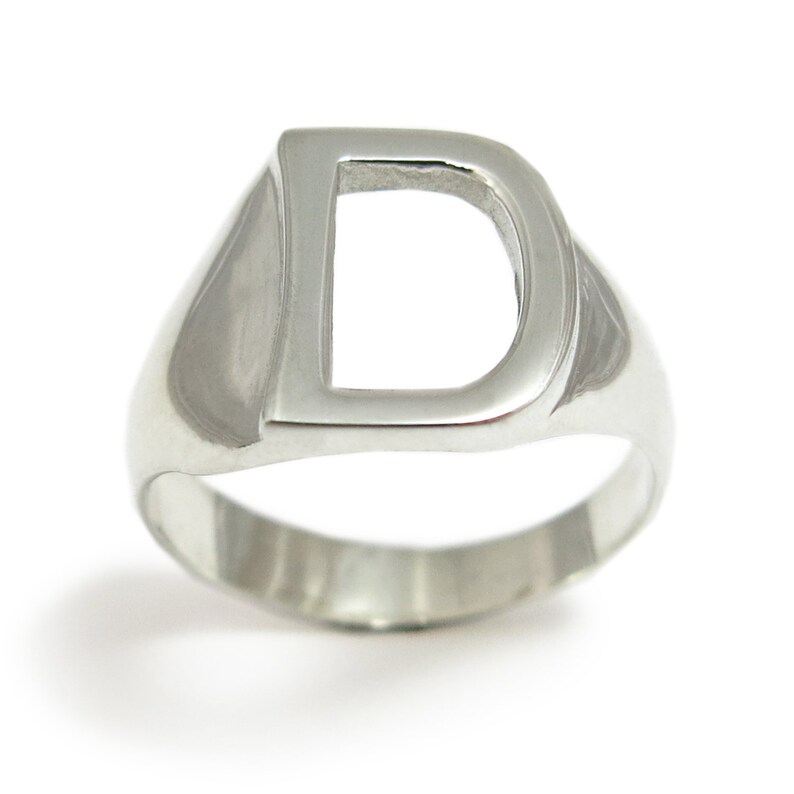 Personalize Initial Ring Silver Initial Ring Letter Ring | Etsy