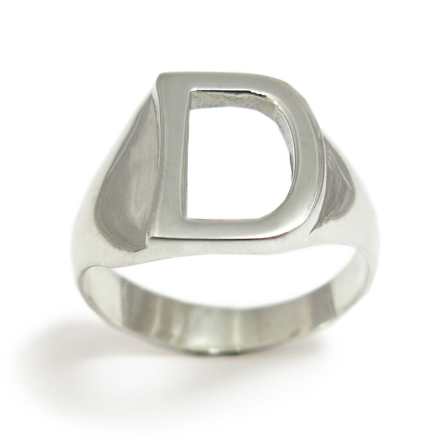 Personalize Initial Ring Silver Initial Ring Letter Ring | Etsy