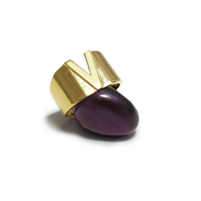 V Ring Personalized Name Ring Custom Initial Ring Initial - Etsy