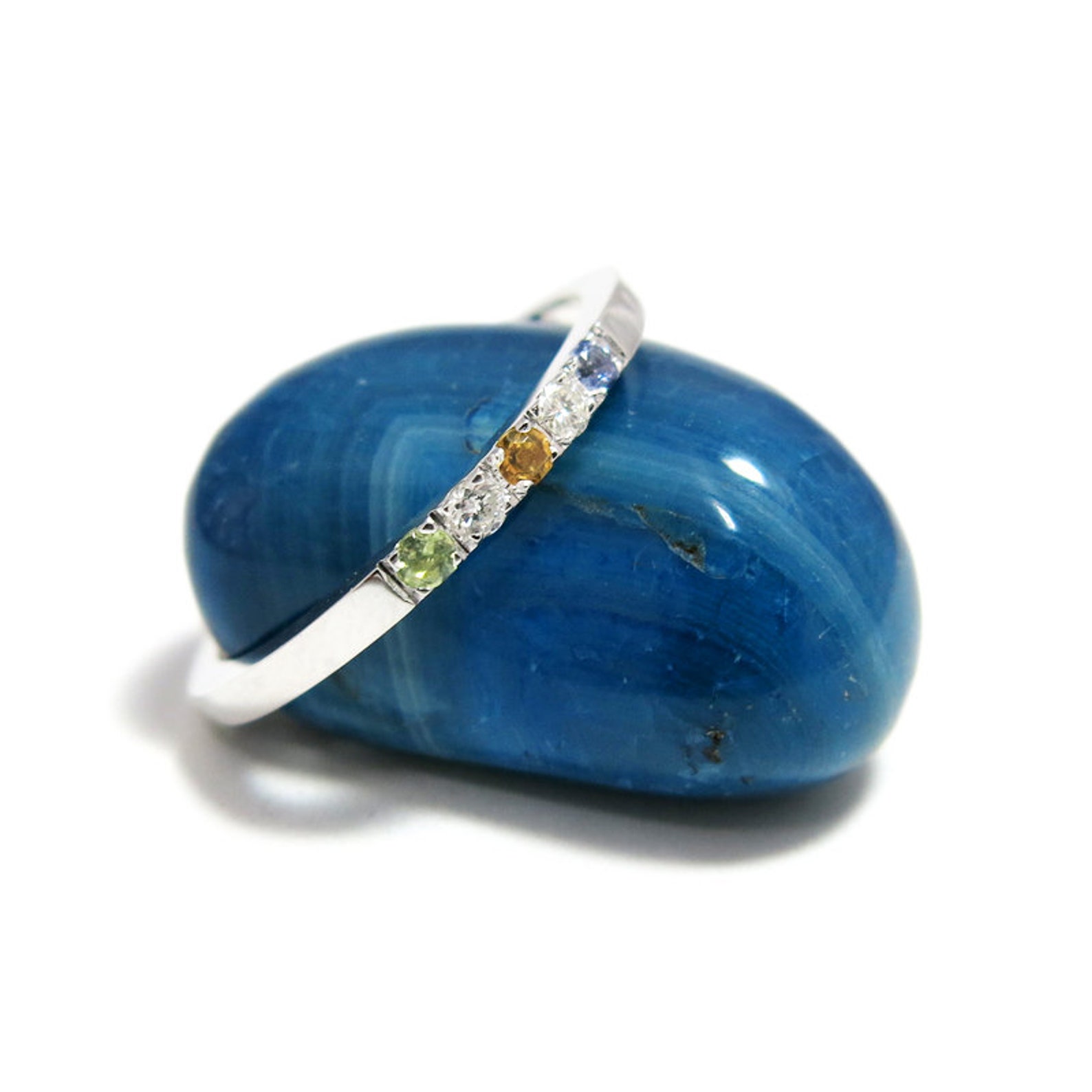 Birthstone Wedding Ring Gemstone Wedding Ring Wedding Ring | Etsy