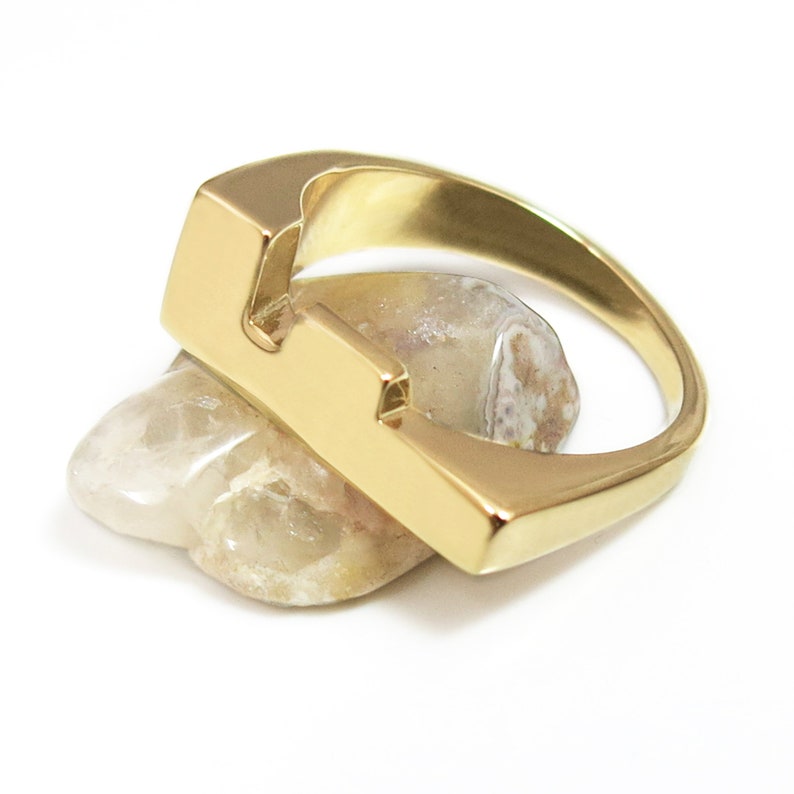 Gold Initial Ring Gold Letter Ring F Ring Initial Jewelry - Etsy