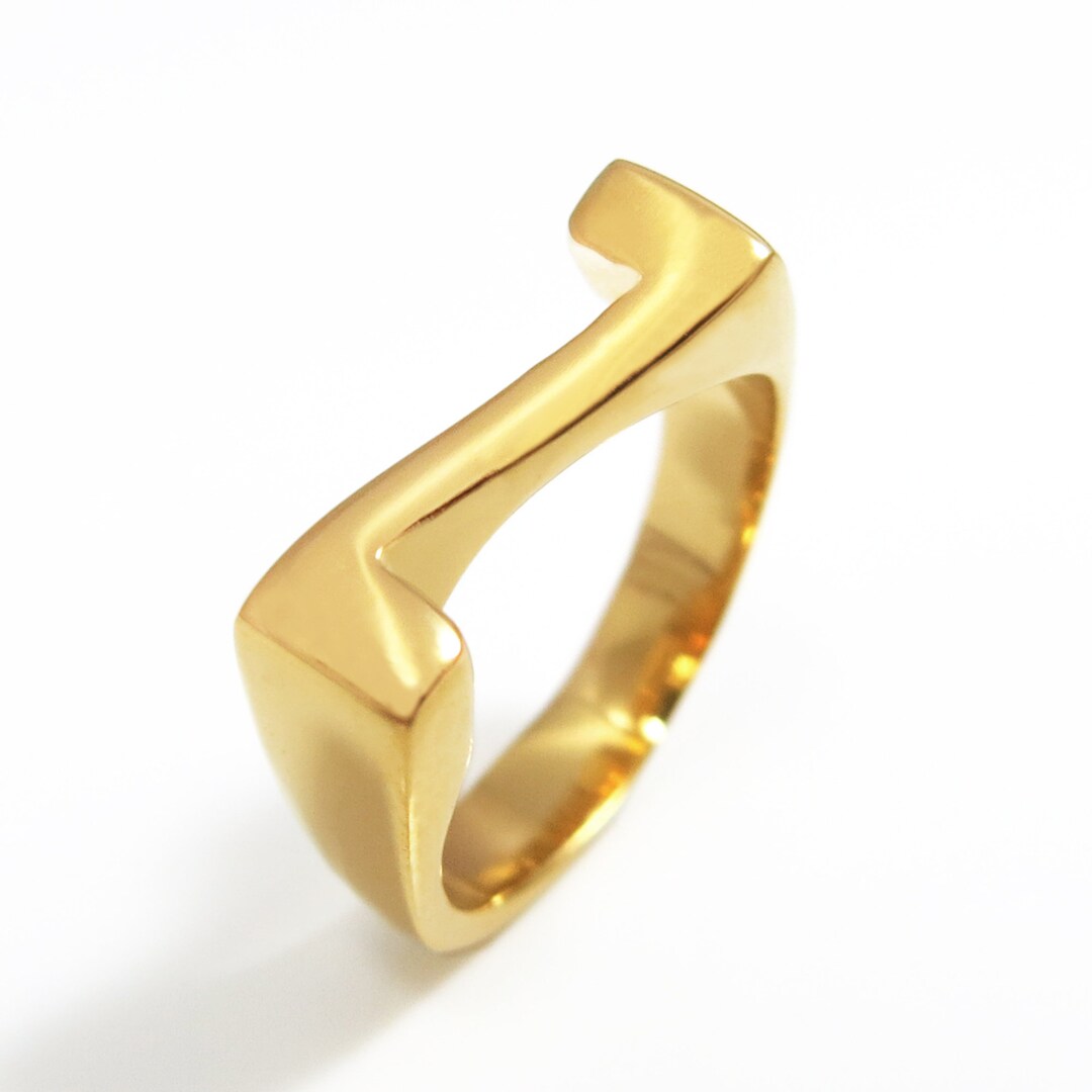 Custom Initial Ring, Z Ring, Initial Ring, 14K Gold Initial Ring ...