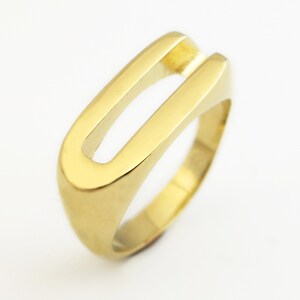 14K Gold Initial Ring, Letter Ring, Alphabet Ring, Initial Jewelry ...