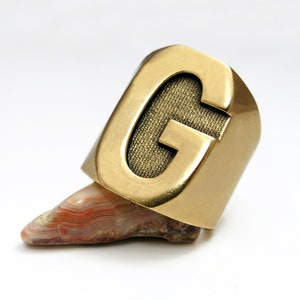 Initial Ring, Letter Ring, Chunky Ring, Alphabet Ring, G Ring, Initial ...