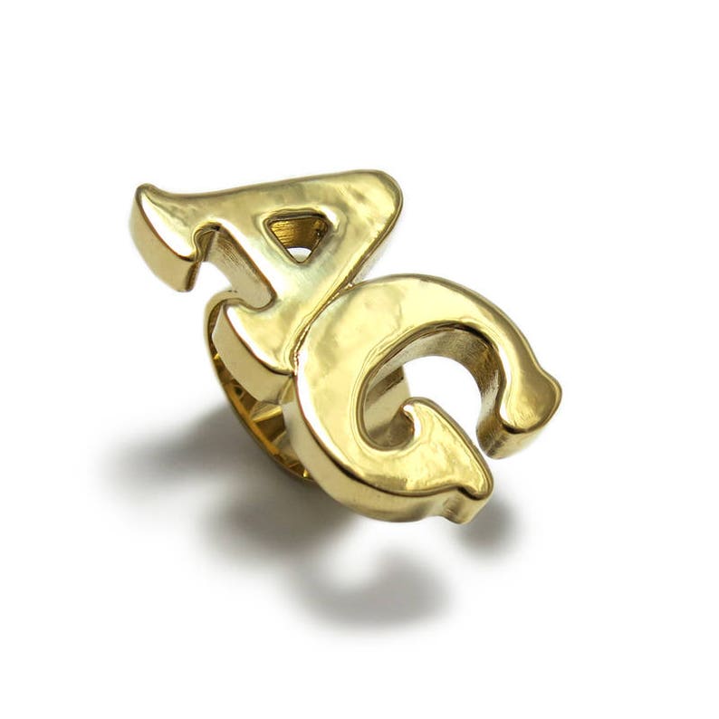 Personalized initial Ring Gold Letter Ring Name Ring | Etsy