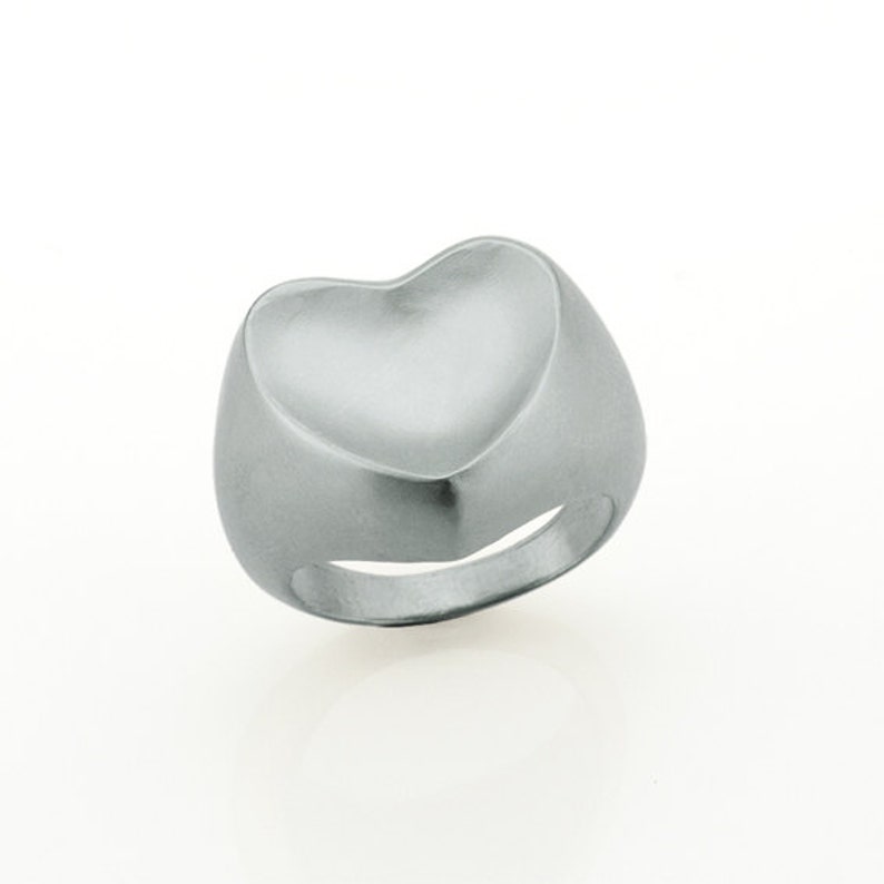 Silver Heart Ring, Personalized Heart Ring, Engraved Heart Ring, Heart ...