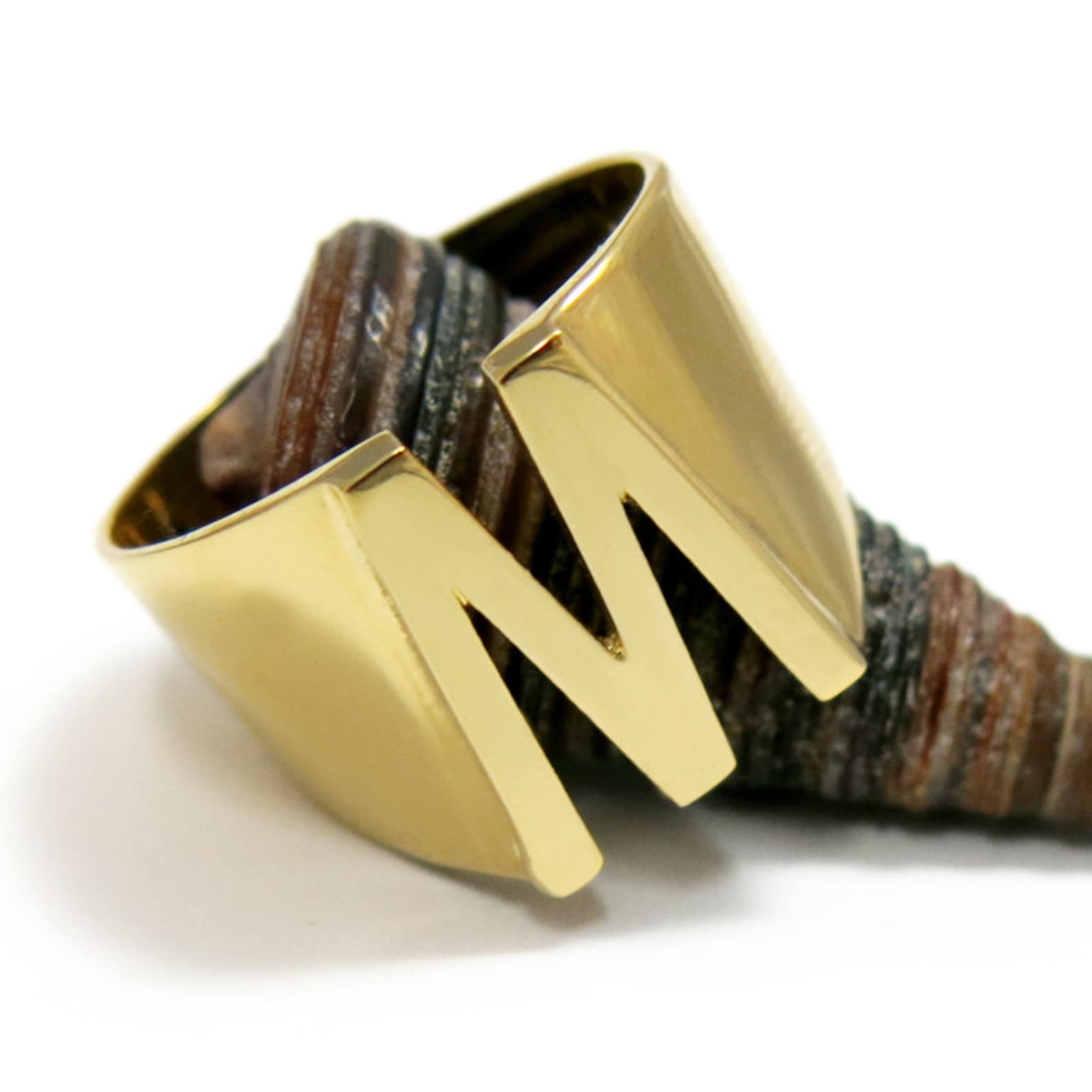 Personalized Gold Ring Gold Initial Ring Gold M Ring | Etsy