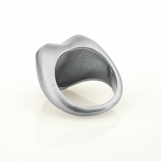 Silver Heart Ring, Personalized Heart Ring, Engraved Heart Ring, Heart ...