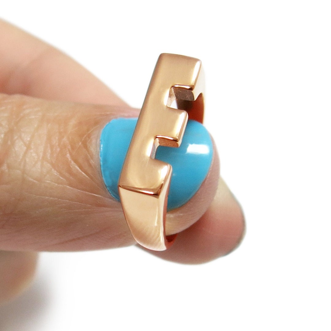 Initial Ring Rose Gold, E Ring, Initial Ring Women, Custom Initial Ring ...
