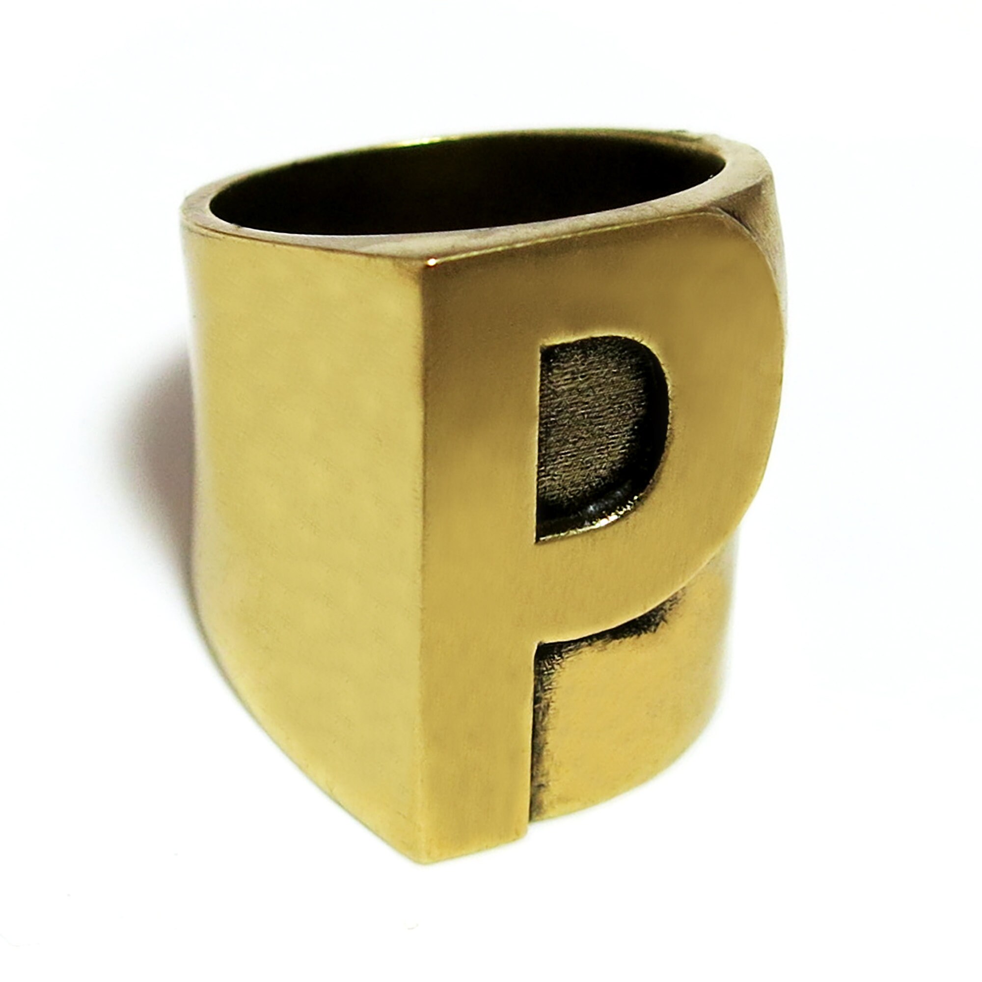 Initial Ring Chunky Ring Letter Ring for Men Alphabet ring | Etsy