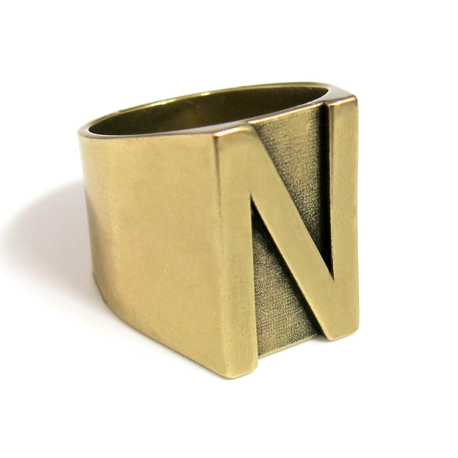 Letter Ring Initial Ring Chunky Ring Alphabet Ring - Etsy Israel