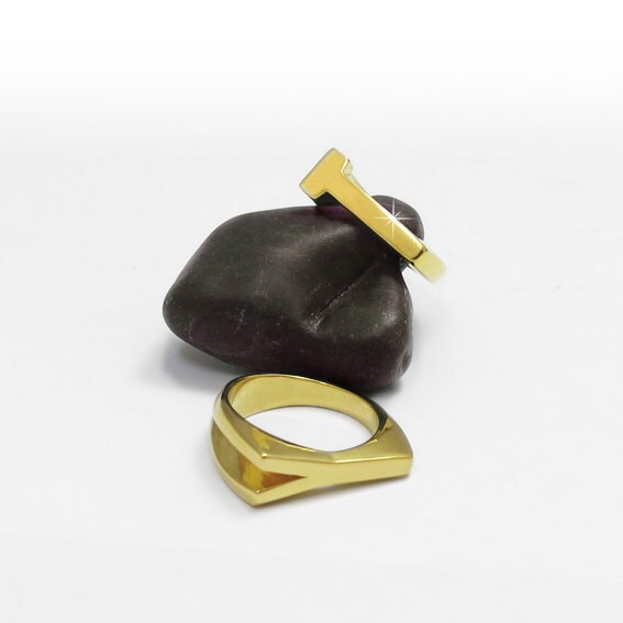 Stackable Initial Rings Personalized Initial Rings Custom | Etsy