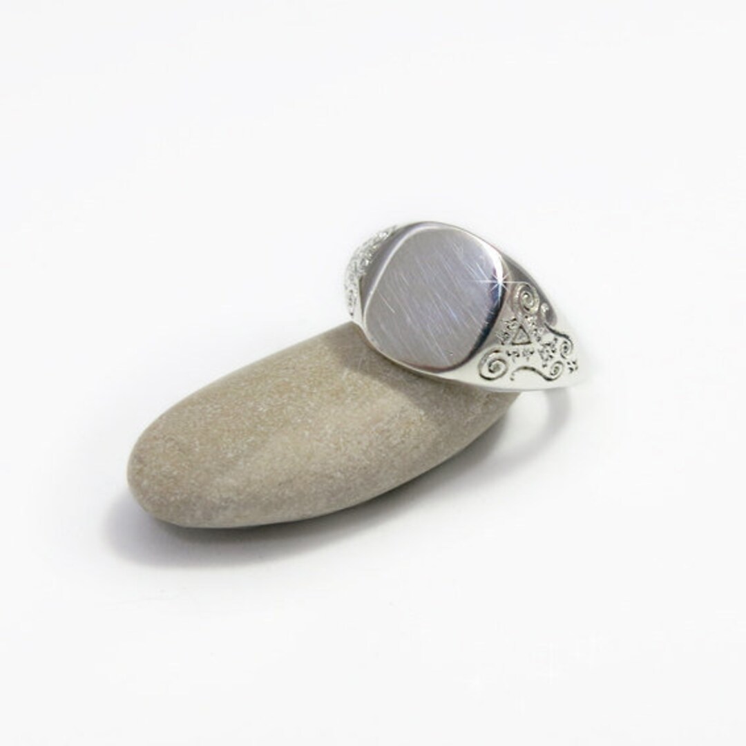 Engraved Ring, Name Ring, Silver Signet Ring, Monogram Ring, Initial ...