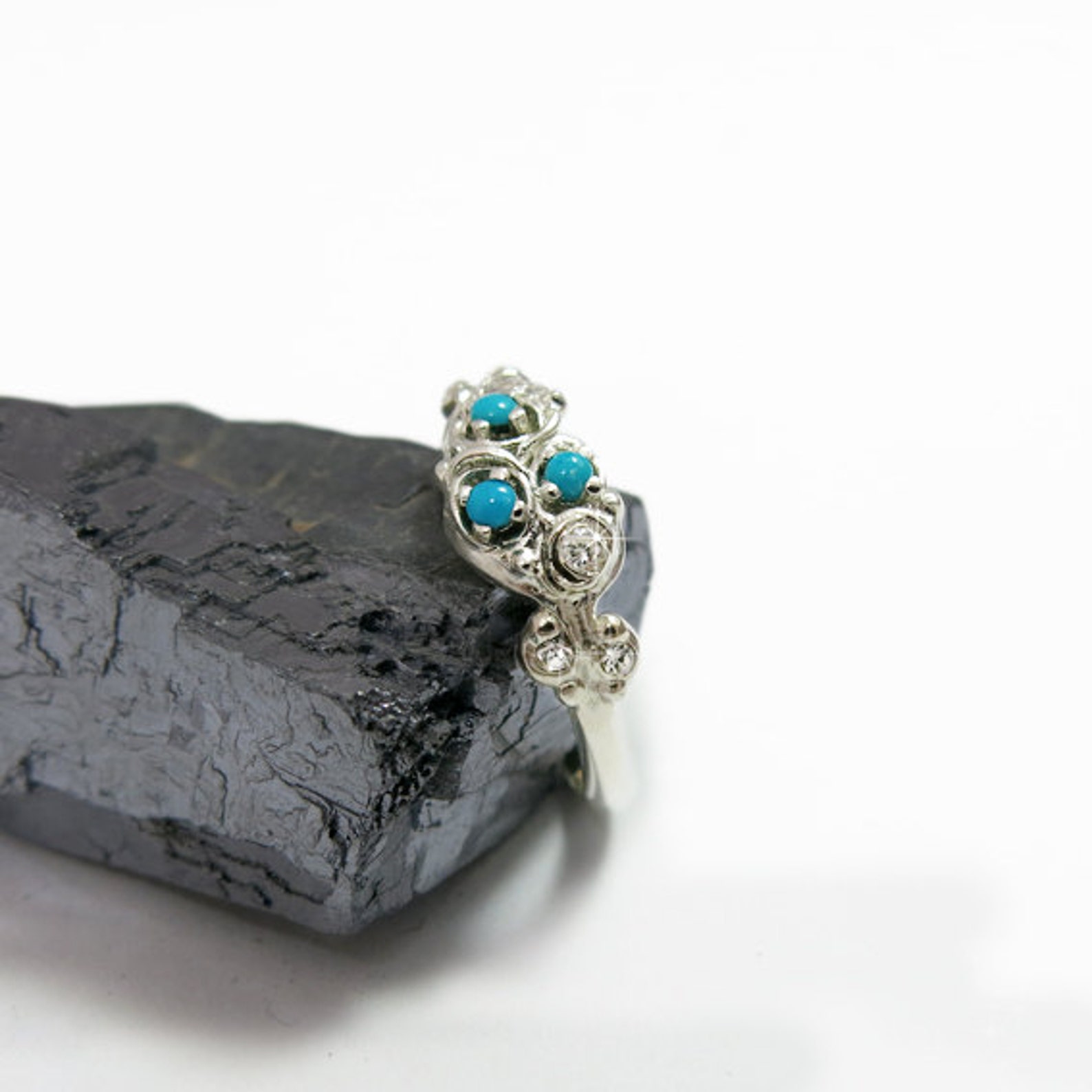 Turquoise Ring Unique Engagement Ring Gold Gemstone Ring - Etsy