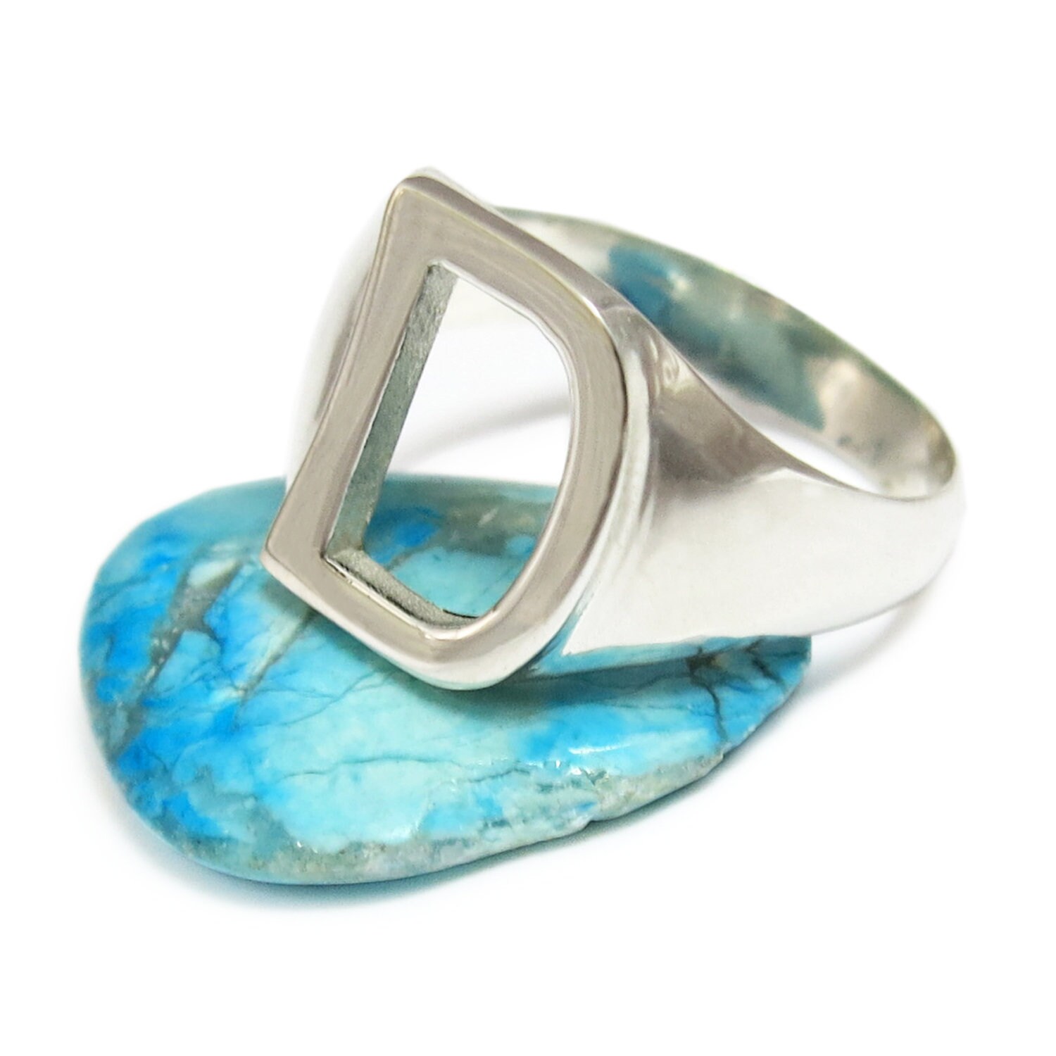 Personalize Initial Ring Silver Initial Ring Letter Ring | Etsy