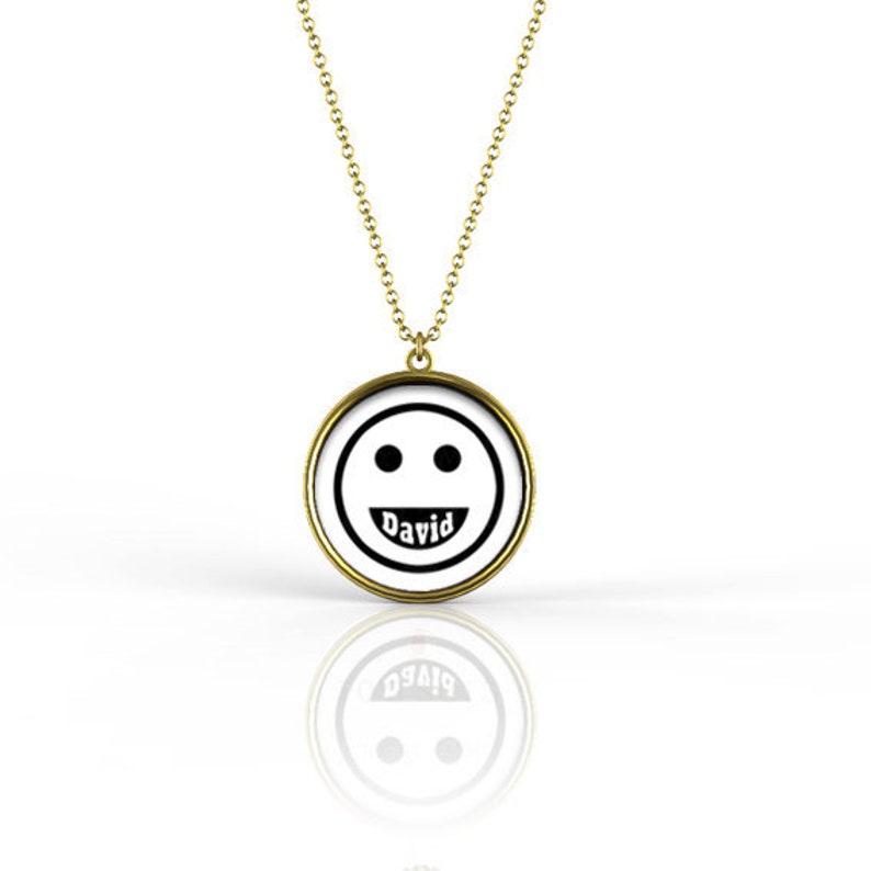 Smile Necklace Name Necklace for Kids Happy Face Necklace - Etsy