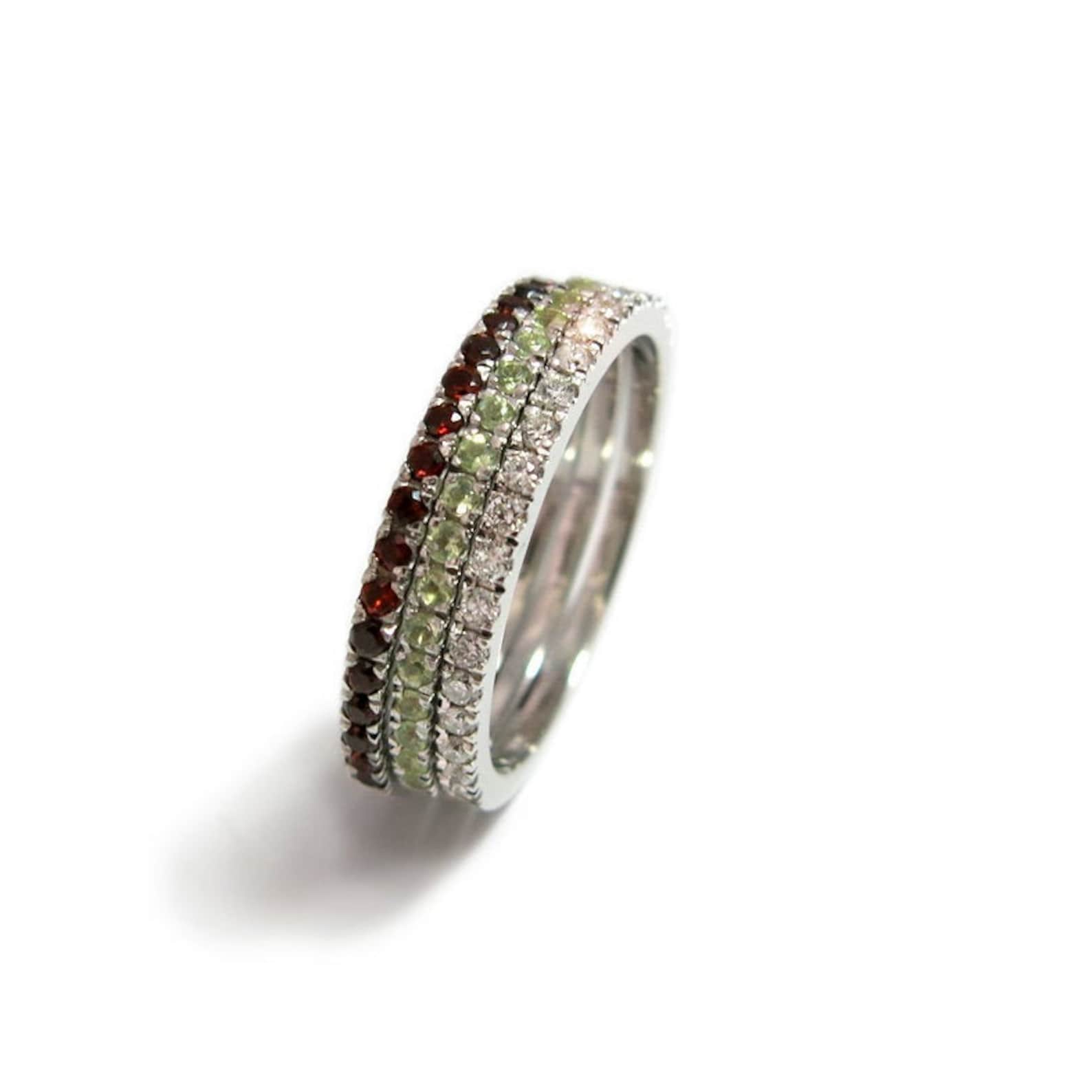 Stackable Birthstone Ring Gold Eternity Stackable Rings - Etsy