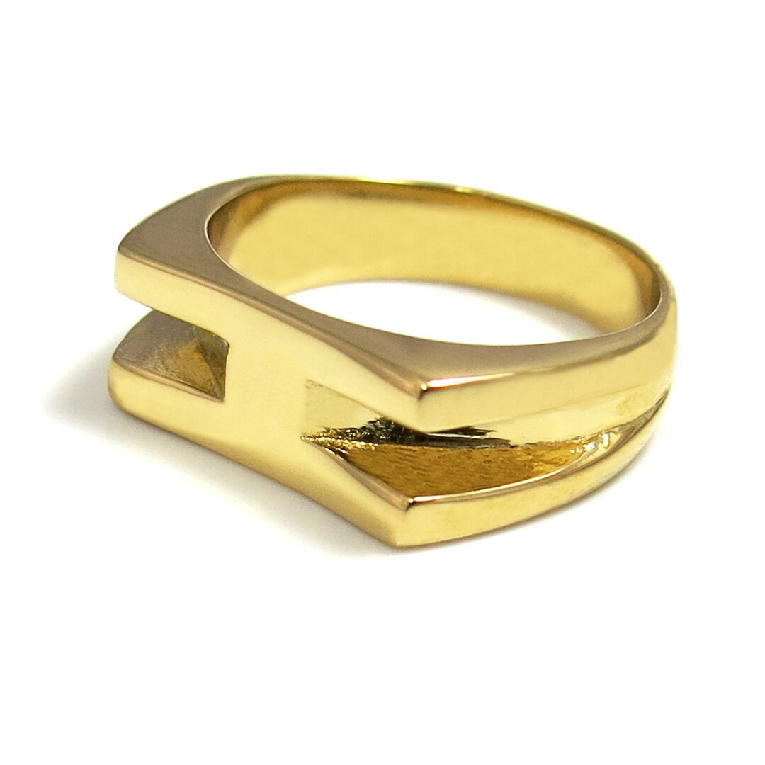 Gold Initial Ring, Gold Alphabet Ring, Custom Initial Ring, Gold Letter ...